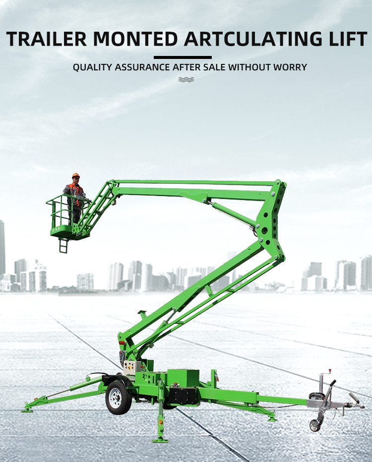 20m Towable Electric Articulated Boom Lift Cherry Picker Aerial Work ...